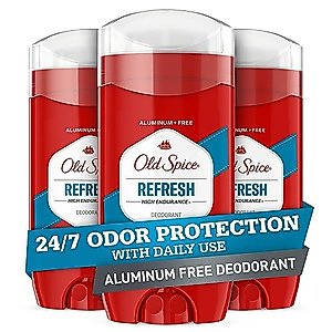 Old Spice High Endurance Deodorant for Men, Aluminum Free, 24/7 Odor Protection, Refresh Scent, 3 oz (Pack of 3)