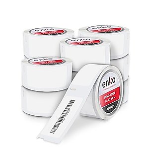 enKo Compatible for Dymo 30336 Labels (1 x 2-1/8 inches) - 12 Rolls, 6000 Labels for Dymo LabelWriter 450 Turbo Printer and 4XL - Direct Thermal Address, Shipping and Barcode Labels