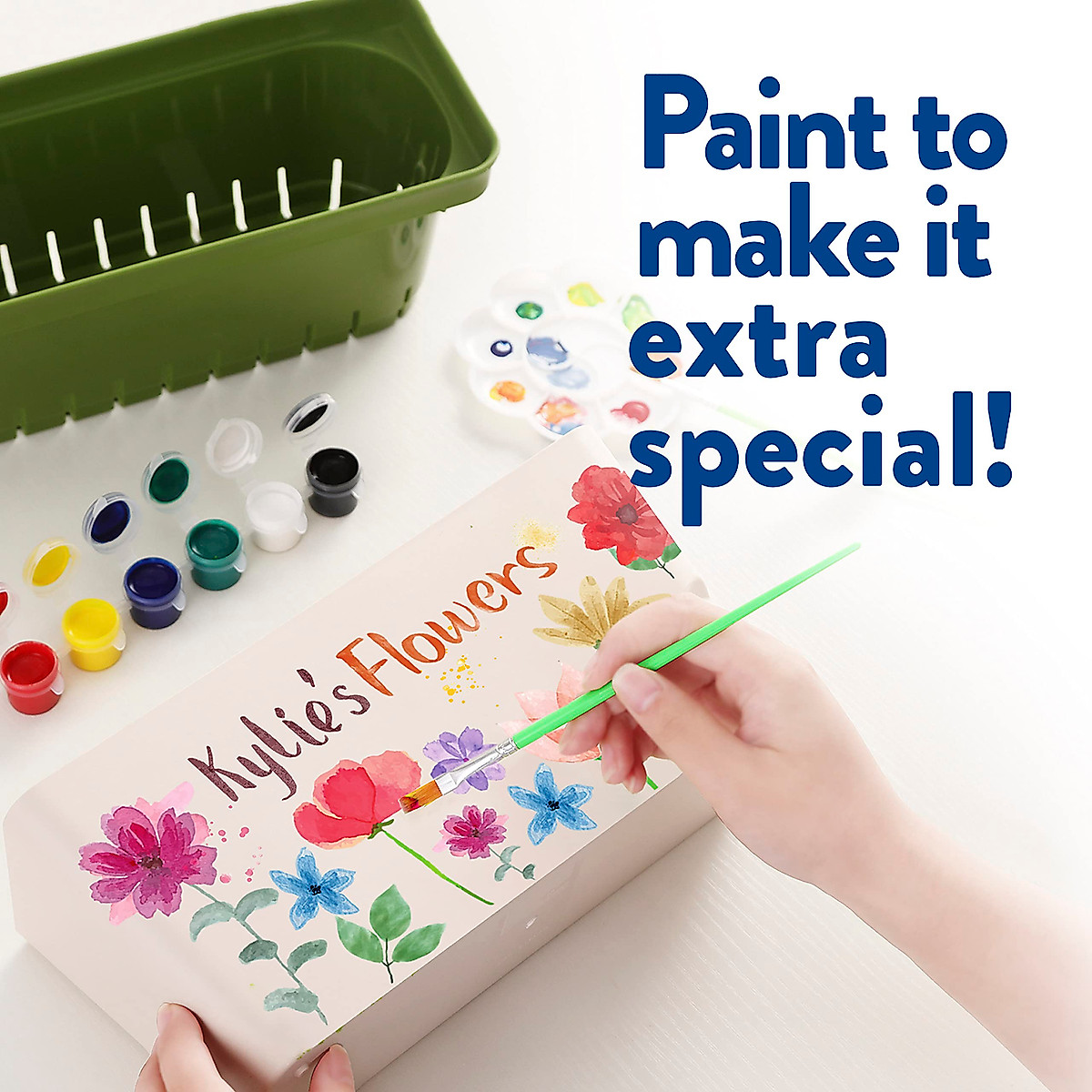 Home Grown Paint & Grow Flower Gardening Kit Set for Boys and Girls - Craft Activity Toy for Kids, Ages 5 6 7 8-12 Years Old - Unique Birthday Present - Plant Gift Toys