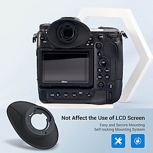 [Updated Version] Z9 Z8 Eye Cup Eyepiece, Camera Viewfinder Eyecup for Nikon Z8 Z9, Soft Silicone 360 Rotating Extension Oval Design, Replace Nikon DK-33 Eye Cup