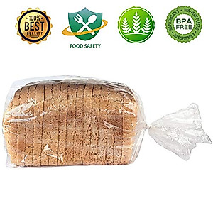 Bread Bags for Homemade Bread,18x4x8 Inches Clear Bread Loaf Bags with 50 Twist Ties,50 Pcs