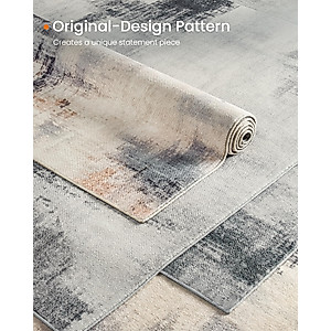 SONGMICS HOME Area Rug, 3x5 ft Rug for Living Room, Non-Slip Carpet, Modern Abstract Style, Home Decor, for Bedroom, Kitchen, Entryway, Dining Room, Machine Washable, Camel Brown UTAR072K01