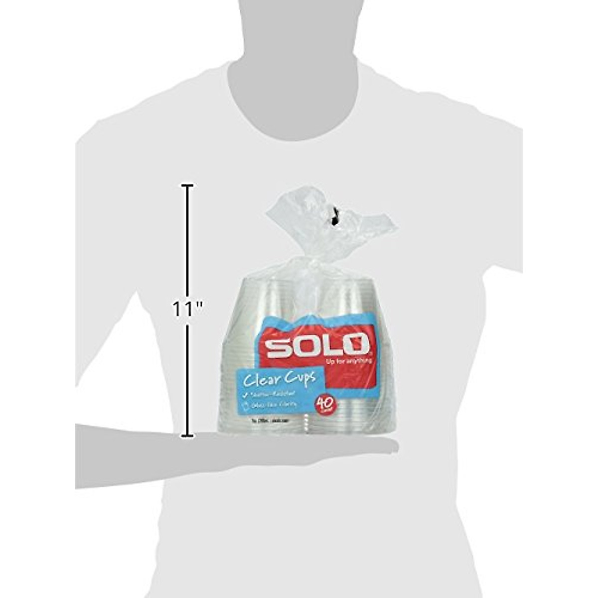 Solo Clear Plastic Cups, 9 oz, 40 ct