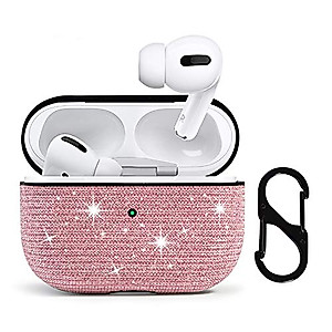 HIDAHE AirPods Pro Case, Case for AirPods Pro, Airpods Pro Case Glitter, Airpods Pro Accessories, Bling Glitter AirPods Pro Case Cute for Girls Kids Protective Case for AirPods Pro Charging Case, Pink