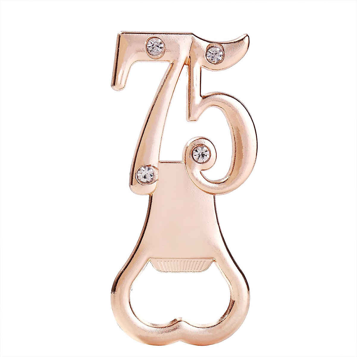 Yuokwer 12 PCS Bottle Openers Gold Birthday Party Favors 75 Anniversary Favors for Guests,Number 75th Birthday Party Decorations Beer Bottle Openers for Party Gift Souvenir Supplies (gold 75th, 12)