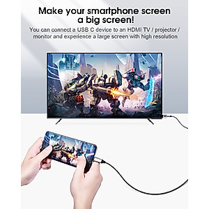 ELUTENG USB C to HDMI Adapter (Not USB to HDMI) Type C Female to HDMI Male Converter 4K@60Hz USBC/Thunderbolt 3 to HDMI 2.0 Connector