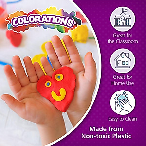 Colorations Easy Grip, Arts & Crafts, Shapes and Numbers Dough Stampers Set of 26 (Item # DOUGHSN)