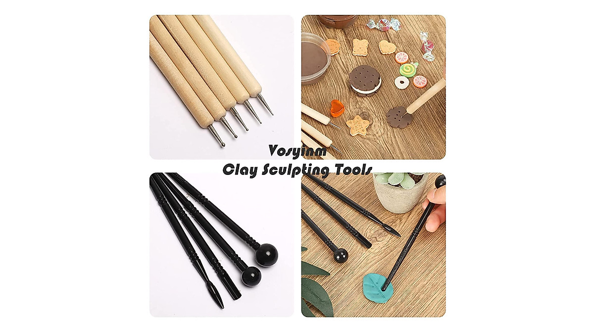 Vosyinm 34-Piece Clay Tools Kit for Sculpting and Pottery