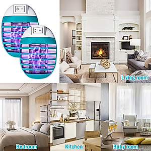 4 Pack Plug in Bug Zapper Indoor Flying Insect Trap, Electronic Mosquito Zapper Gnat Traps with LED Light for Patio, Bedroom, Kitchen, Office