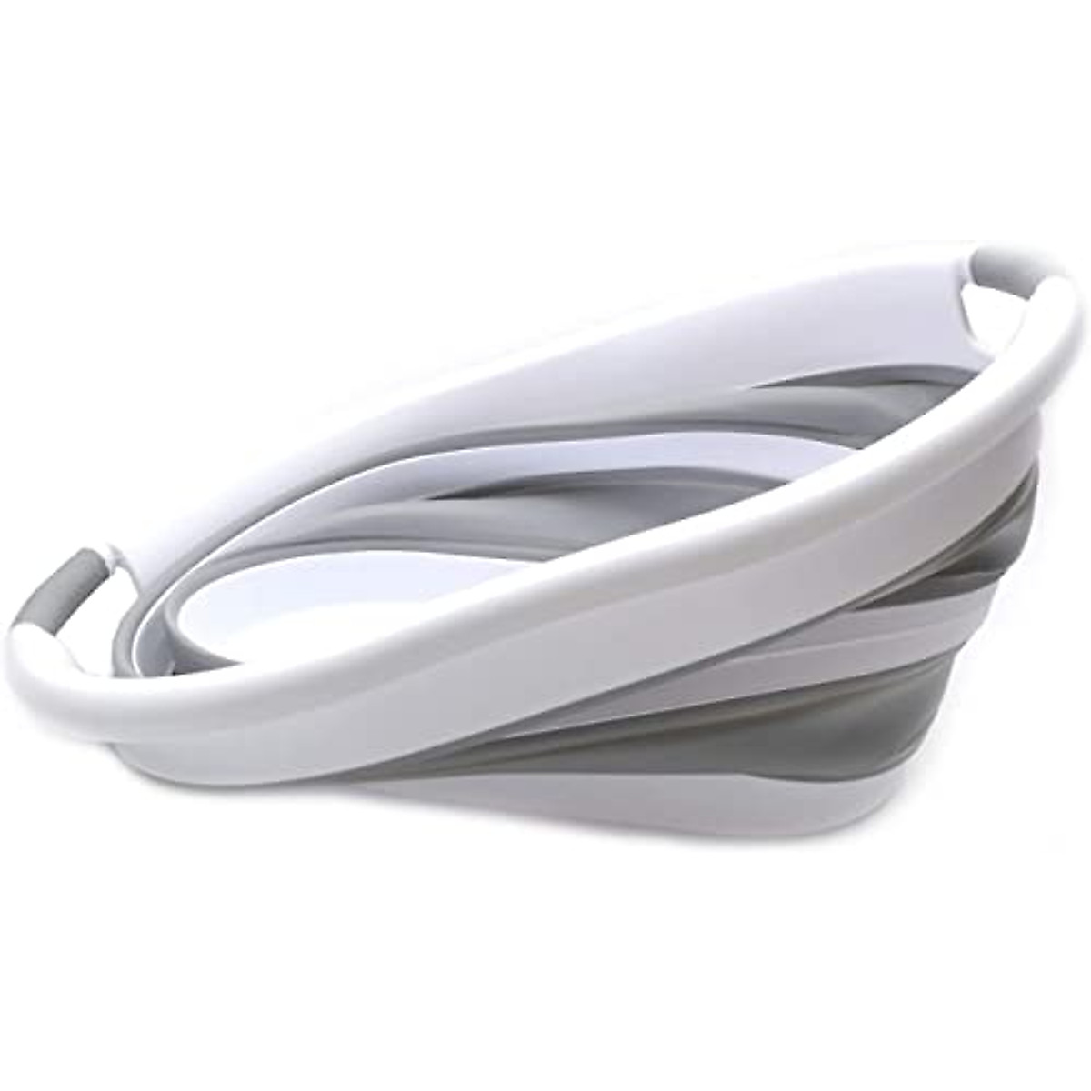 2-Pack Collapsible Laundry Baskets - Plastic Foldable Hampers for Laundry with Pop-up Design for Easy Storage - Gray Durable Hamper Collapse Basket. size: 21.5 x 15.75 x 10