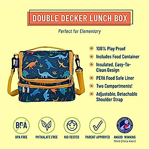 Wildkin 16 Inch Backpack Bundle with 2 Compartment Lunch Bag (Jurassic Dinosaurs)