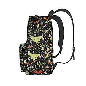 Butterflies Moths Flower Stylish Backpack With Adjustable Padded Shoulder Straps Daypacks For College Travel One Size