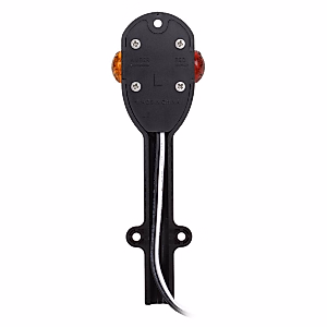 Partsam 2Pcs RED AMBER LED Trailer Fender Lights Bullet LED Clearance Marker Light Left Right Amber Front Red Rear