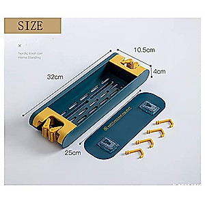 NRAPOOB Mop And Broom Holder Wall Mount, Bathroom Shelves Wall Mounted, Broom Organizer Holds Self Adhesive No Drilling Super Anti-Slip, Broom and Dustpan Hanger for Home, Kitchen