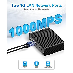FANPEEC Fanless Mini PC Core i3 6157U, Industrial PC Windows 10 Pro 64GB RAM 512GB SSD 1TB HDD, WiFi 5, BT 4.2, 8 x USB 2.0, 2 x Ethernet Ports, 2 x HD Mini Desktop Computers