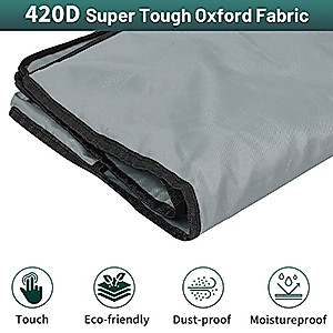 GARPROVM 3PCS Large Storage Bags, Clothes Storage Bag with Lids and Handle, Foldable Closet Organizer Storage Oxford Bag cloth for Clothing Sweaters Comforter Blanket Pillows Toys, Light Grey