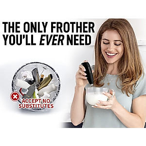 Zulay Kitchen Powerful Milk Frother Handheld - Easy-to-Grip Hand Mixer Electric - Twister-Design Mini Mixer for Powder Drinks - Coffee Frother Handheld & Mixer Electric Handheld - (Black/Silver)