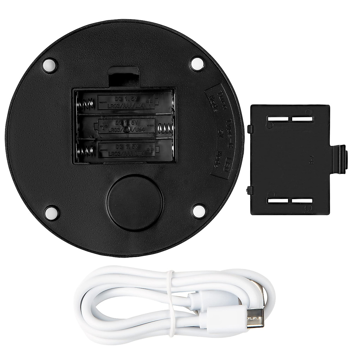 Rotating Display Stand - Spinning Display Stand with Colored Lights - Lighted LED Base for Glass Art with 4 Revolving & 8 Light Modes - Electric & Battery-Operated Platform - 5.1x1.2" (Silver)