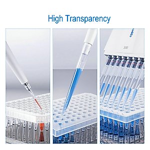 1000ul Pipette Tips - Universal Pipette Tips，with Box RNase/DNase Free & Pyrogen Safe, 96 Tips/Rack Pk x 10 Racks (960 Tips)