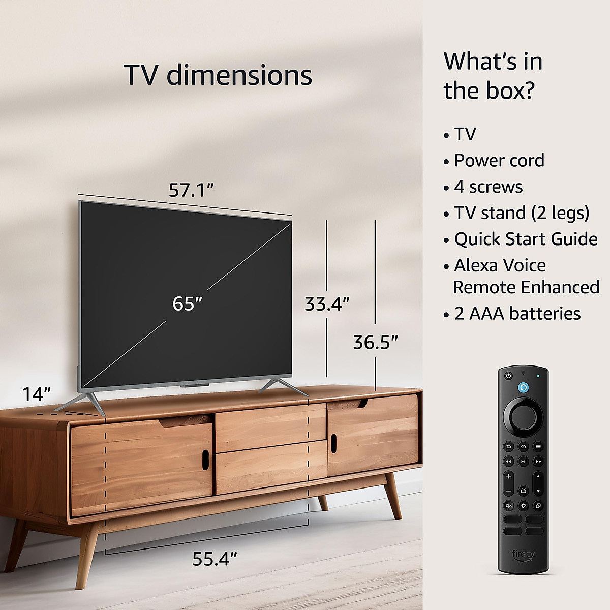 Introducing Amazon Fire TV 65" Omni QLED Series 4K UHD smart TV, Dolby Vision IQ, local dimming, hands-free with Alexa