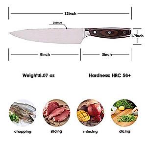 InnoStrive Chef Knife - 8 Inch chef's knives German High Carbon Stainless Steel,Ergonomic Handle, Ultra Sharp, The Best Choice for Kitchen & Restaurant