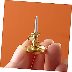 BESPORTBLE Mini Candlestick Decor Candle Holder Home Decor Doll House Candlestick Models Creative Mini Decor Mini House Decor Doll House Prop Mini Accessory Realistic Miniature Decor Alloy