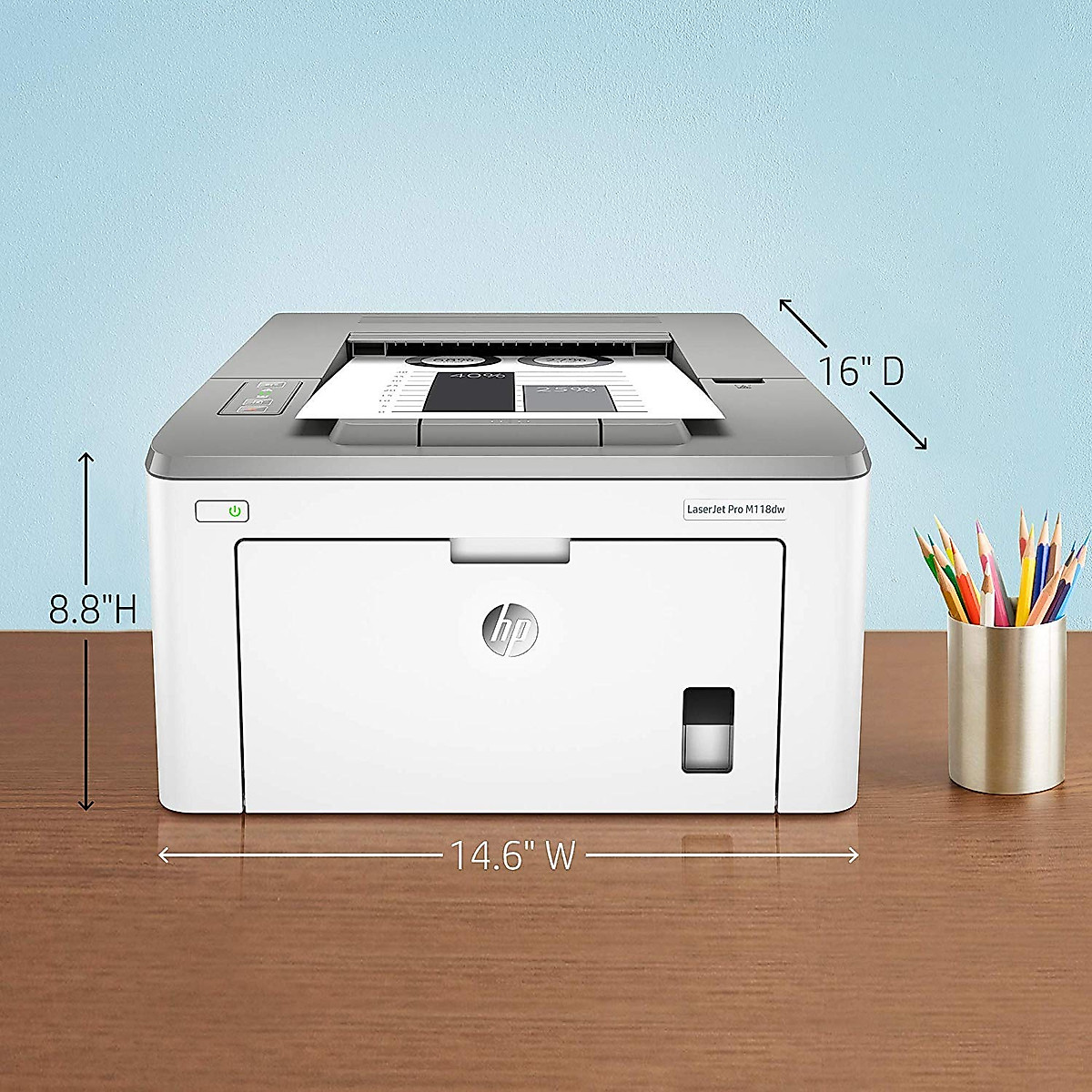 HP Laserjet Pro M118dw Wireless Monochrome Laser Printer, Auto Two-Sided Printing, Mobile Printing, Works with Alexa (4PA39A)