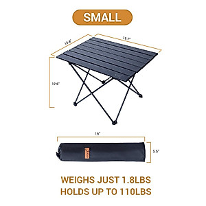 Nice C Camping Table, Camp Table, Folding Table, Beach Table, Roll up Foldable Collapsible, Aluminum Ultralight Compact with Carry Bag for Outdoor, Picnic, Cooking, Festival, Indoor, Office