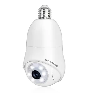 Light Bulb Security Camera, 2K 360° Pan Tilt WiFi Security Camera Indoor Wireless Outdoor Color Night Vision 24/7 Motion Tracking Detect Pet Dog Cam 2-way Talk SD/Cloud Storage Home Security Outside