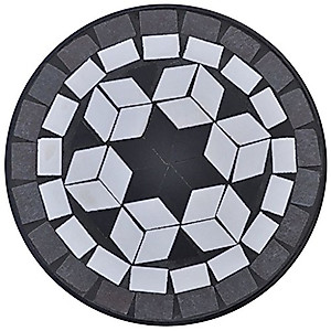 Aisifx Mosaic Side Table Plant Table Black White