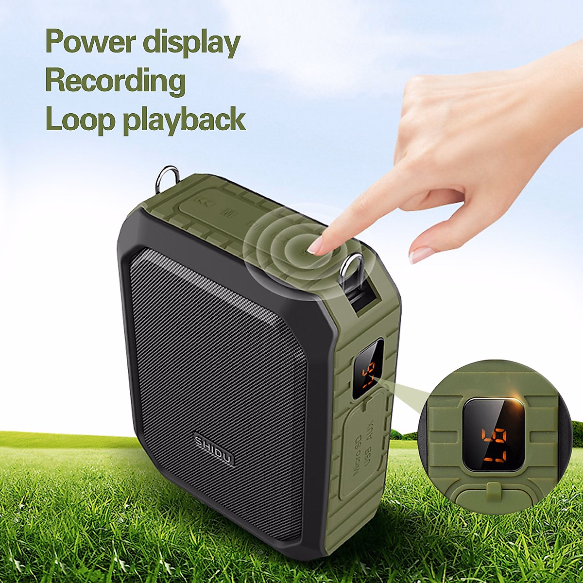 Voice Amplifier for Teachers, Portable Speaker with Wired Microphone, Personal PA System and Megaphone, 18W, 4400mAh, Feature Bluetooth, Record, Waterproof, for Teaching, Speech Tour Guide M800