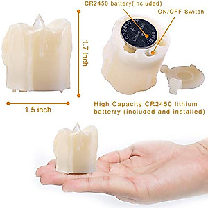 Homemory 400+ Hours 6 Pack Flameless LED Votive Candles with Timer, Battery Operated and Remote Control, Flickering Tea Lights 1.5x1.7 inches Wedding, Thanksgiving, Halloween, Table(6 Extra Batteries)