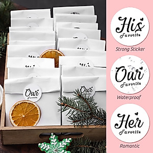 480 Pcs His Her Our Favorite Stickers for Wedding Candy Envelope Wedding Party Guest Gift His Favorite Her Favorite Stickers Labels White and Black Wedding Favor Stickers