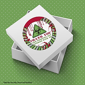 Zombie Birthday Party Thank You Sticker Labels, 40 2" Party Circle Stickers by AmandaCreation, Great for Party Favors, Envelope Seals & Goodie Bags