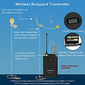 Phenyx Pro 4 Channel Wireless Microphone System PTU-7000B with Handheld Microphone PWH-7