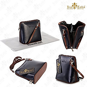 LiaTalia Genuine Vera Pelle Women Cross body Italian Leather Small Mini Shoulder Bag Handbag - ABBY [White]