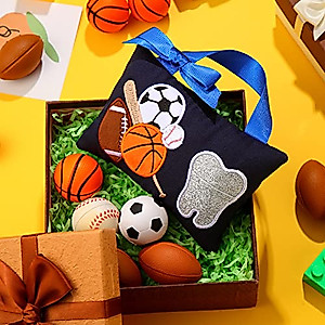 Tooth Fairy Pillow with Pocket Kids Lost Tooth Pillow for Tooth Fairy Tooth Pillow Tooth Keepsake Pouch Tooth Fairy Gifts for Girl and Boy Children Lost Tooth, 3.9 x 5.9 Inches(Ball Style)