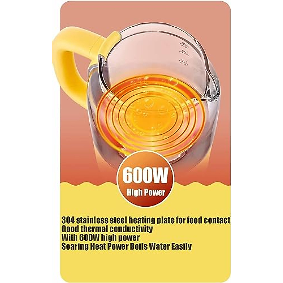 New Health Pot Household Multifunctional Glass Kettle Electric Tea Pot Hot Water Dispensers Electric Kettle Flower Teapot Automatic Electric Stew Bird's Nest Pot 800Ml B,800Ml (Color : A, Size : 800