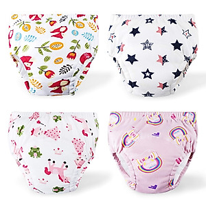 Toddler Girls Training Pants 4 Pack,Baby Girls Cotton Training Underwear,Potty Training Underwear Girls MUL 3T