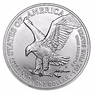 1986 - Present (Random Year) 1 oz American Silver Eagle Coin Brilliant Uncirculated (Type 1 or 2) with Certificate of Authenticity $1 BU