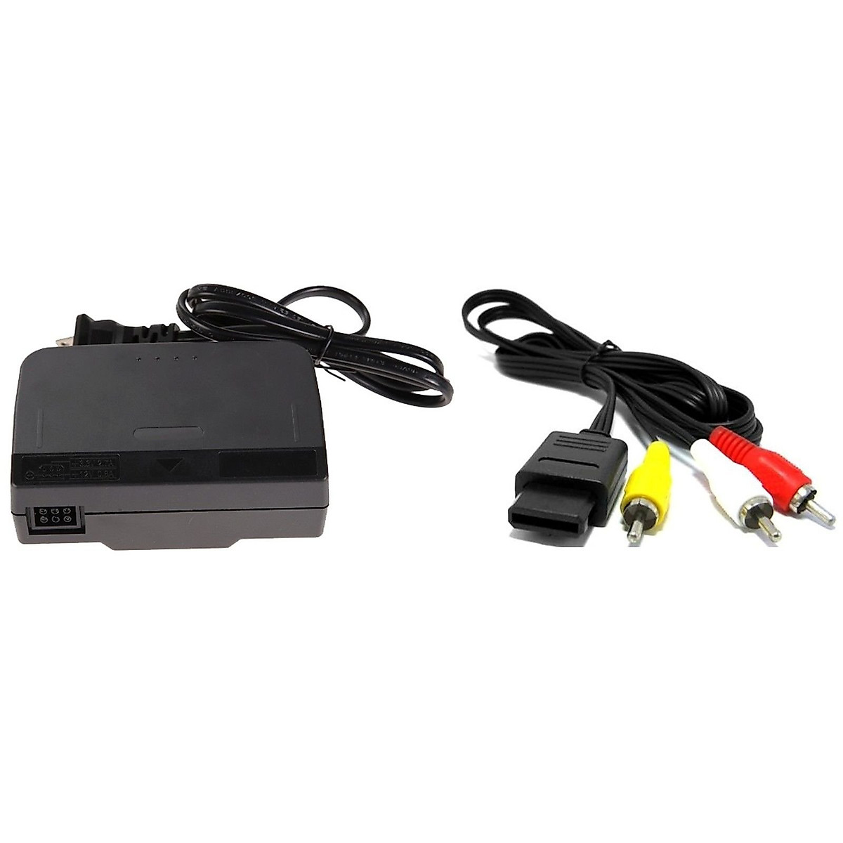 Video Game Accessories AC ADAPTER POWER SUPPLY & AV CABLE CORD FOR NINTENDO N64 BUNDLE (BRAND NEW)
