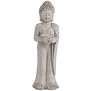 John Timberland Standing Buddha Asian Outdoor Statue 32" High Sculpture for Yard Garden Patio Deck Home Entryway Hallway