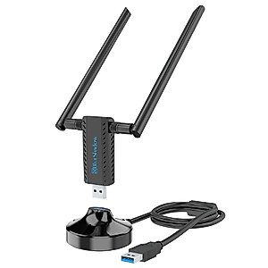 Blueshadow AC1900 USB WiFi Adapter for Gaming - 2.4G/5G Dual Band Wireless Network Adapter for PC Desktop, MU-MIMO WiFi Dongle, USB 3.0, Supports Windows11/10/8/7/Vista/XP, /Mac OS X 10.5-10.15