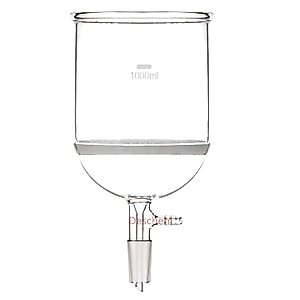 Deschem 24/40 Glass Buchner Filtering Funnel with Fine Frit Vacuum Serrated Tubulation Lab Borosilicate Glassware (1000ml, 1# Coarse)