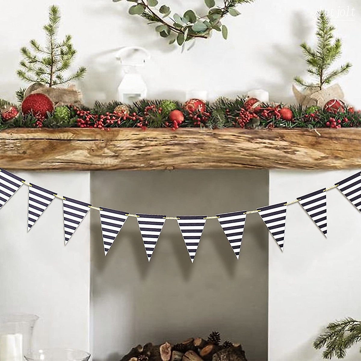 10 Feet Black Striped Banner Pirate Banner Decoration Graduation Flags Observed Supplies Party Garland Black and White Triangle Garland Flags for New Year Birthday Anniversary Party Nursery Classroom Decor 15 Pcs