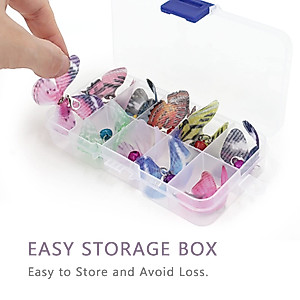 SONGWAY Cat Butterfly Toy Replacement - 10 Pieces Butterfly Cat Toy Attachment, Mini Cat Wand Toy Replacement, Insect Worm Cat Toys Accessories Parts