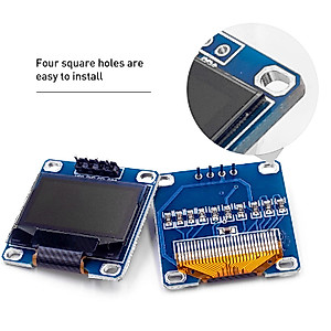 YLKOVA OLED 0.96 Inch OLED Display Module IIC SSD1306 128 64 LCD Blue with Du-pont Wire 40-Pin Female to Female, I2C Serial Self-Luminous Display Board, for Ar duino UNO R3 STM