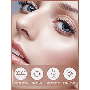 Lash Lift Glue Balm EBANKU Upgrade Lash Lift Glue Adhesive, Lash Lift Balm with Brush Pads Kit Strong Viscosity Lifting Curling and Nourishing Eyebrow Lamination Glue Balm Strawberry Scent 0.71Oz