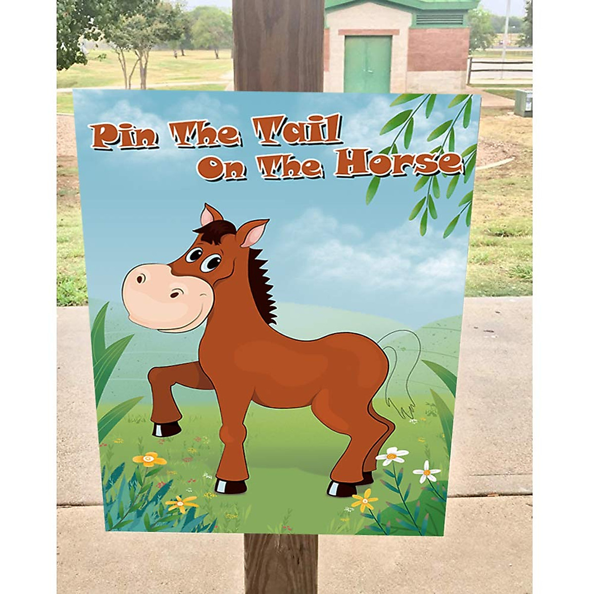 Hooqict Pin The Tail On The Horse Game for Kids Birthday Party Games Horse Theme Birthday Party Supplies for Girls Boys, Large Horse Poster with 30 Tail Stickers Horse Party Favors