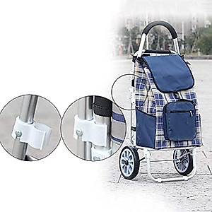 Shopping Trolley on Wheels Multi Function Shopping Cart Reinforced Aluminum Alloy Folding Portable Trolley Anti-Skid Handle Bearing Gravity Enhanced Storage Hand Trucks,Black ,